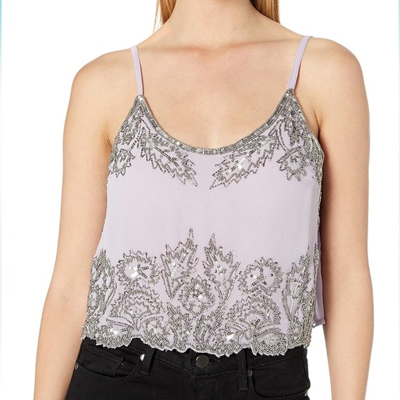 Angie | Tops | Angie Beaded Lilac Crop Top | Poshmark